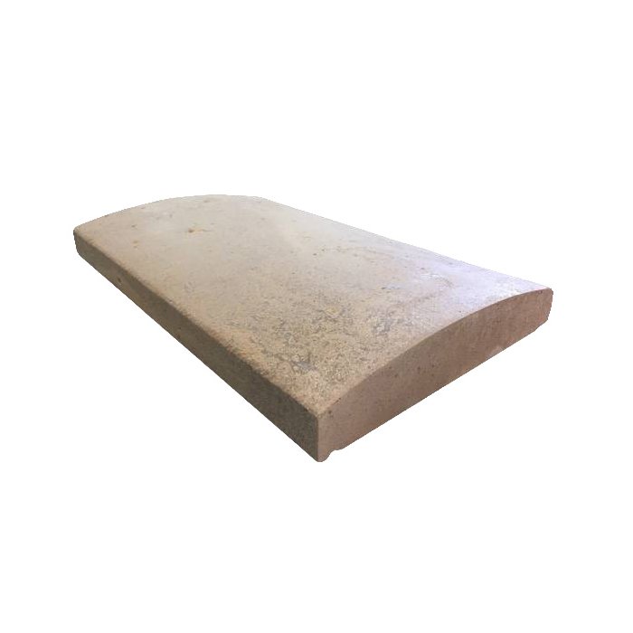 Rounded wall top in natural limestone - Rounded coping
