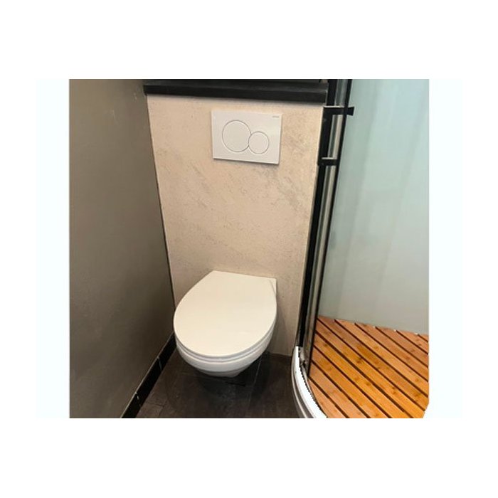 Suspended toilet - WC Wall cladding in limestone